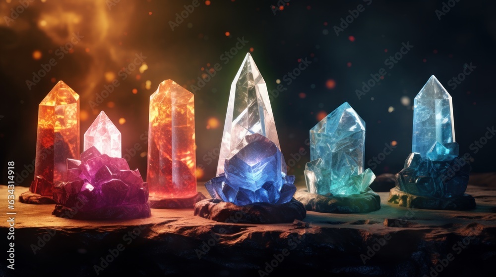 Crystal Alchemy: Alchemical symbols emerging from crystal formations ...