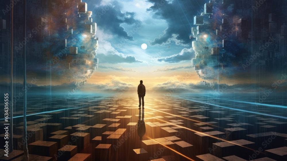 Parallel Realities: Dual worlds colliding, revealing glimpses of one ...