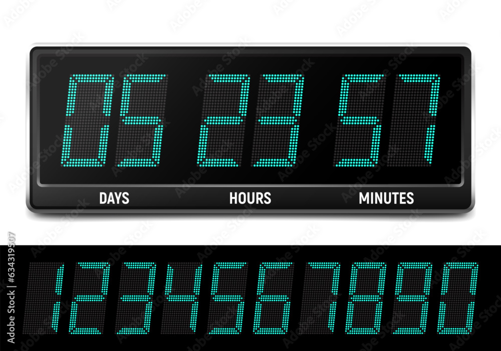 Countdown timer. Clock counter. Vector template for your design. Stock ...