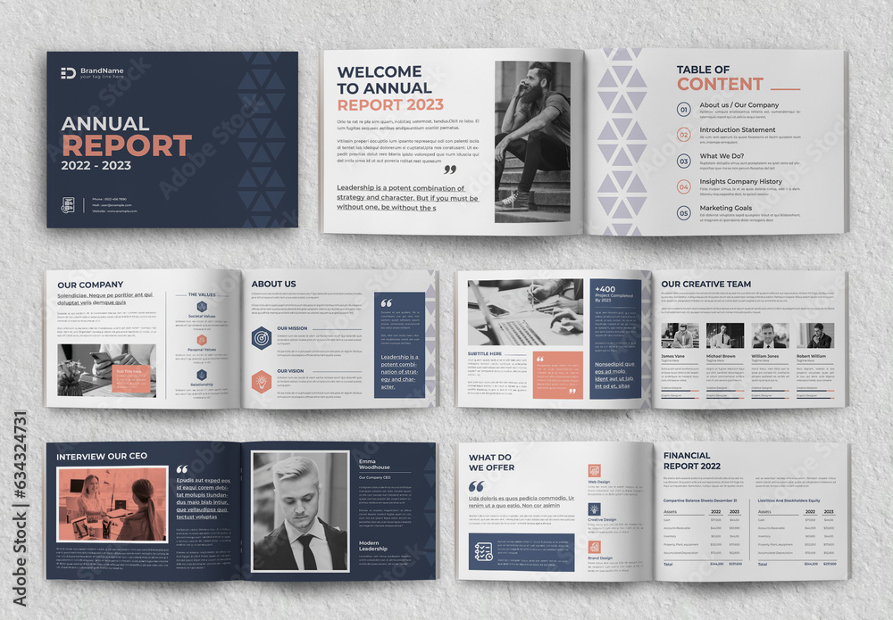 Annual Report Stock Template | Adobe Stock