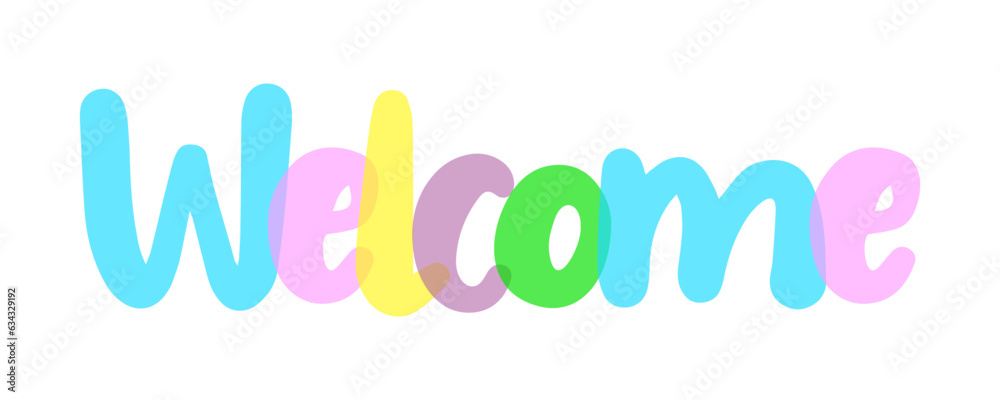 Welcome typography sign background, , label, sticker, text design ...