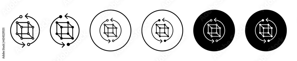 Vetor de Prototype icon set. product 3d perspective mode business ...