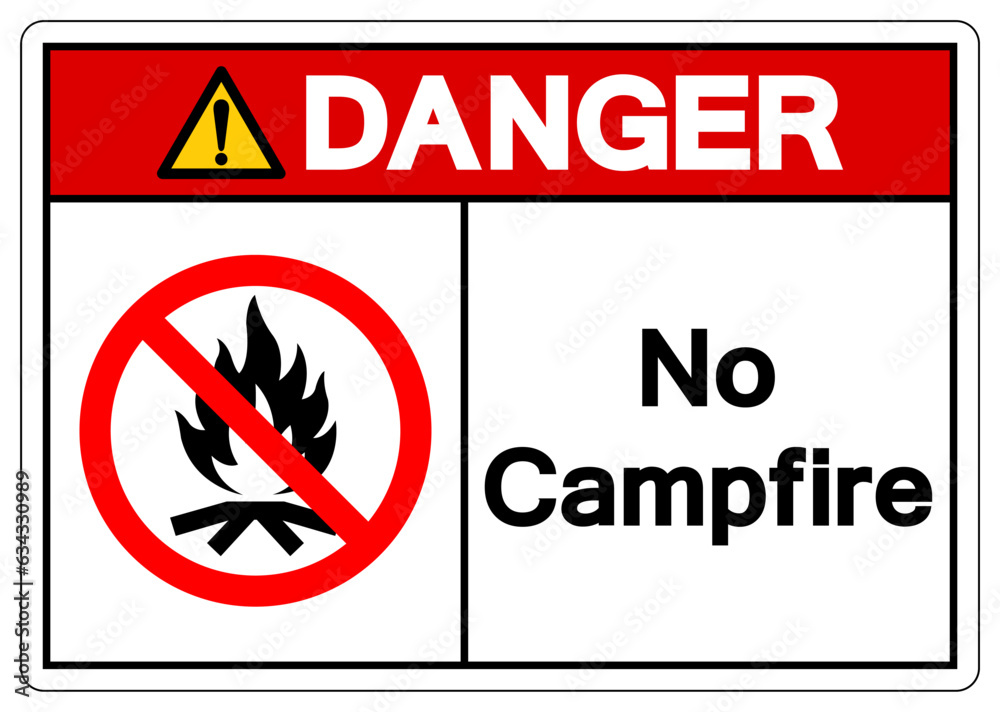 Danger No Campfire Symbol Sign ,Vector Illustration, Isolate On White ...