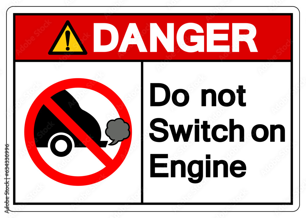 Vetor de Danger Do Not Switch On Engine Symbol Sign, Vector ...