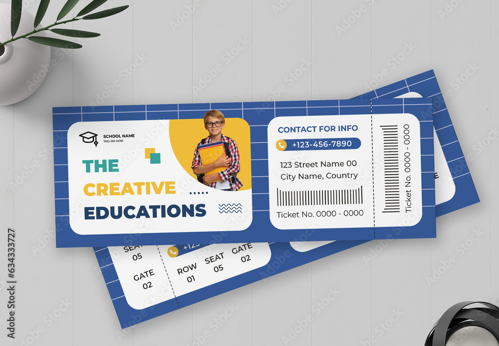 Education Event Ticket Stock Template Adobe Stock