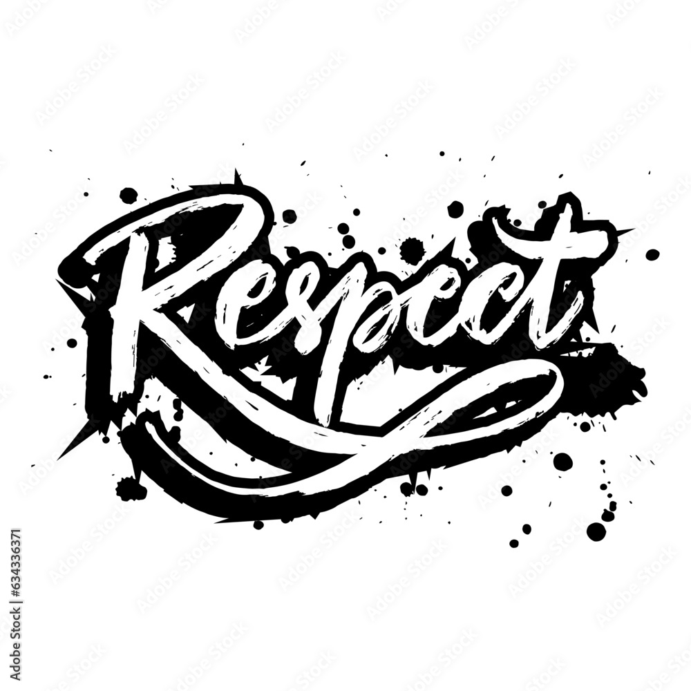 Respect hand lettering modern brush, Slogan concept design. Stock ...