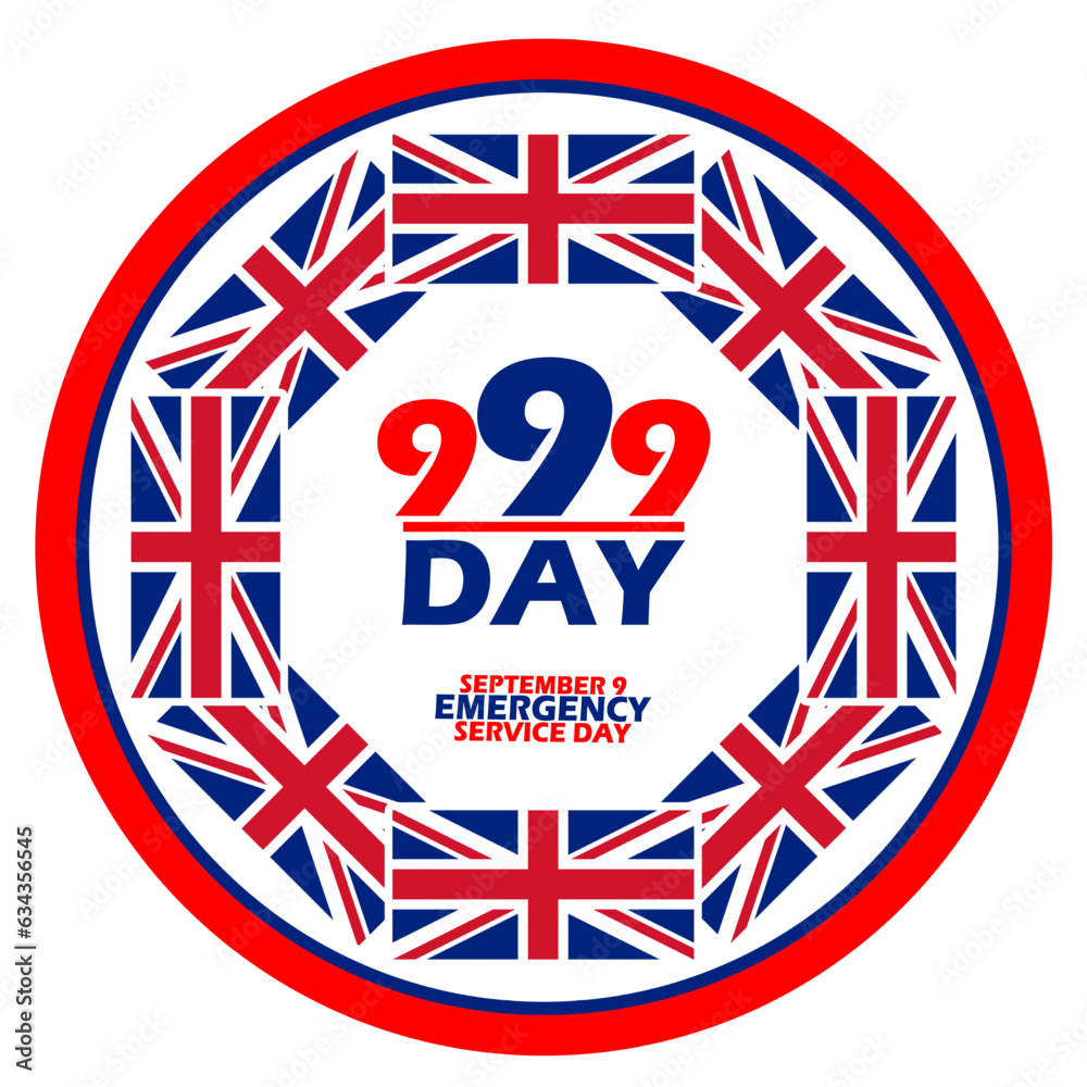 British flags surrounding bold text in frame isolated on white ...