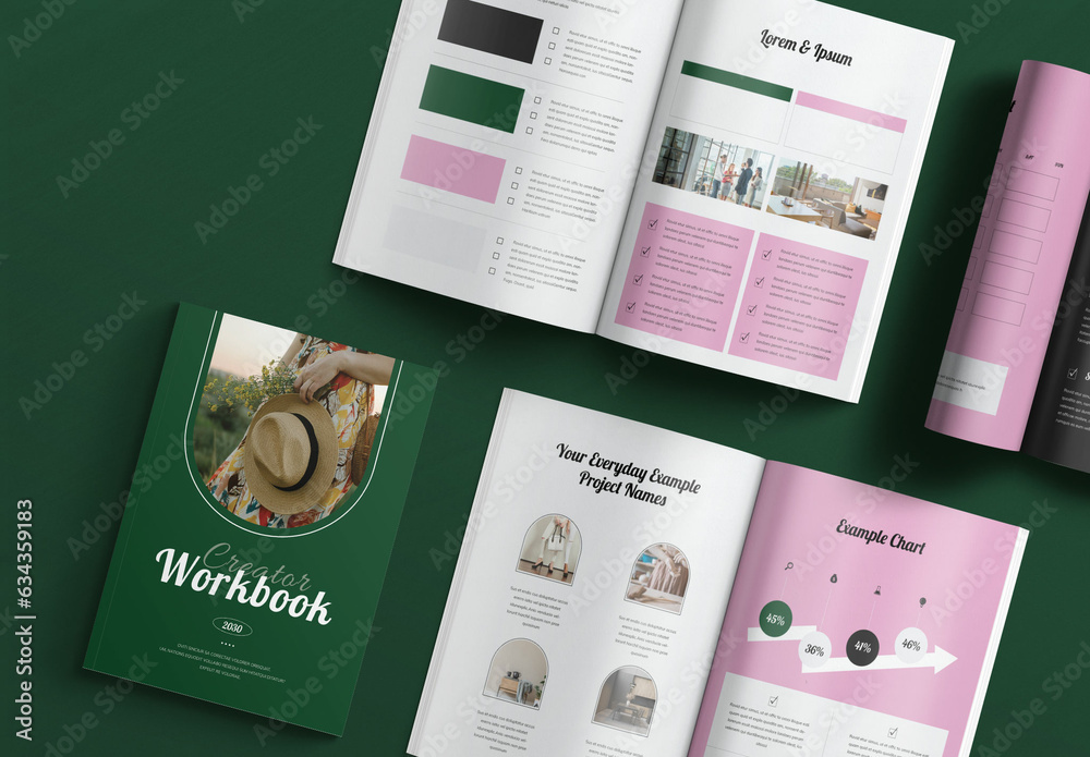 Work Book Creator Layout Stock Template | Adobe Stock