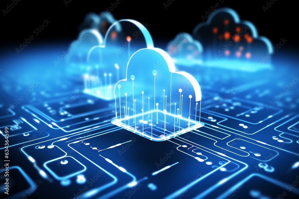 Cloud computing, concept, data protected, world communication, big data ...