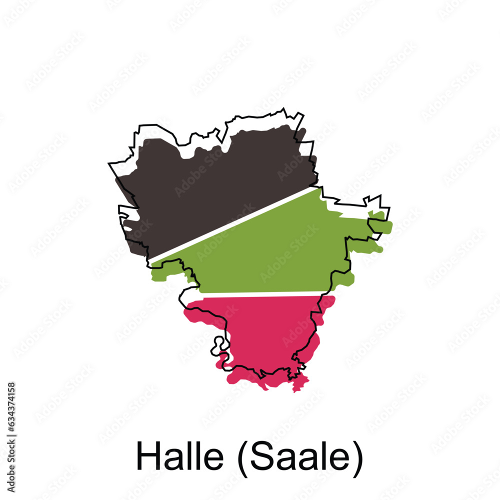 Halle, Saale City Map Illustration Design, World Map International ...