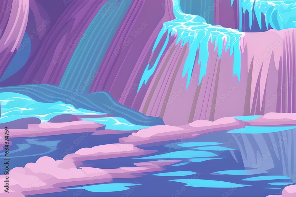 Beautiful waterfalls in forest. Magnificent waterfalls with lush ...