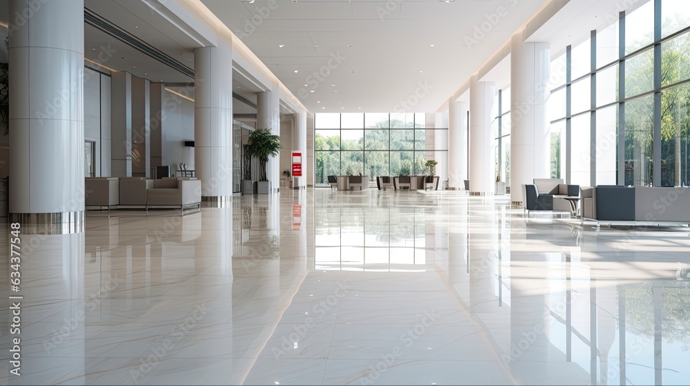 Clean and Shiny Marble Tile Flooring in Commercial Office Lobby ...