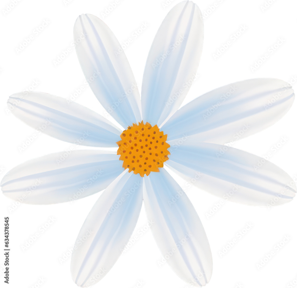 Beautiful clip art illustration of a white daisy flower against a ...