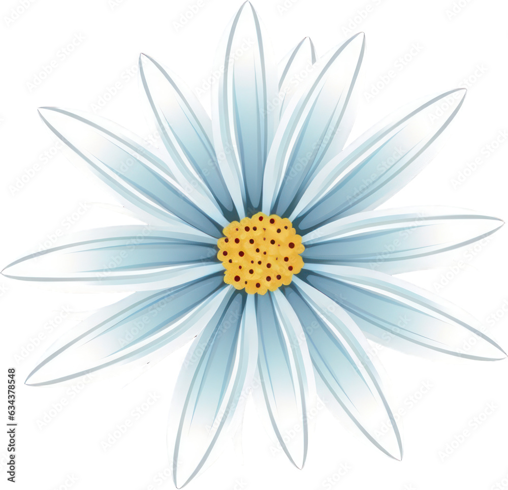 Beautiful clip art illustration of a white daisy flower against a ...