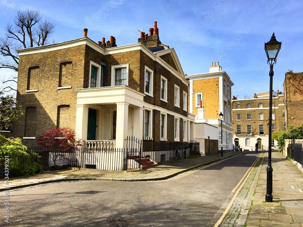 Late Georgian architecture on a street in North London, England. Stock ...