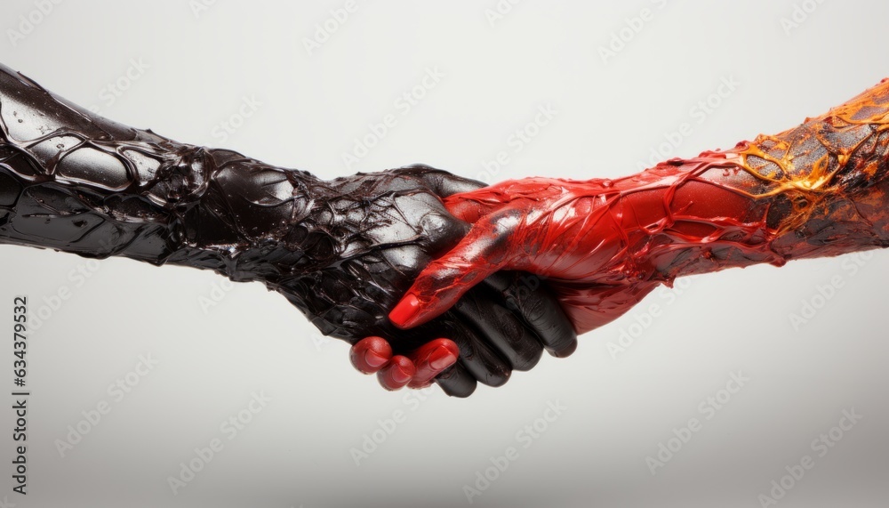 handshake a bloody of people, a greeting of two men, close-ups of hands ...