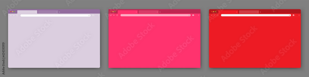 A set of three browser windows on a gray background. Website layout ...