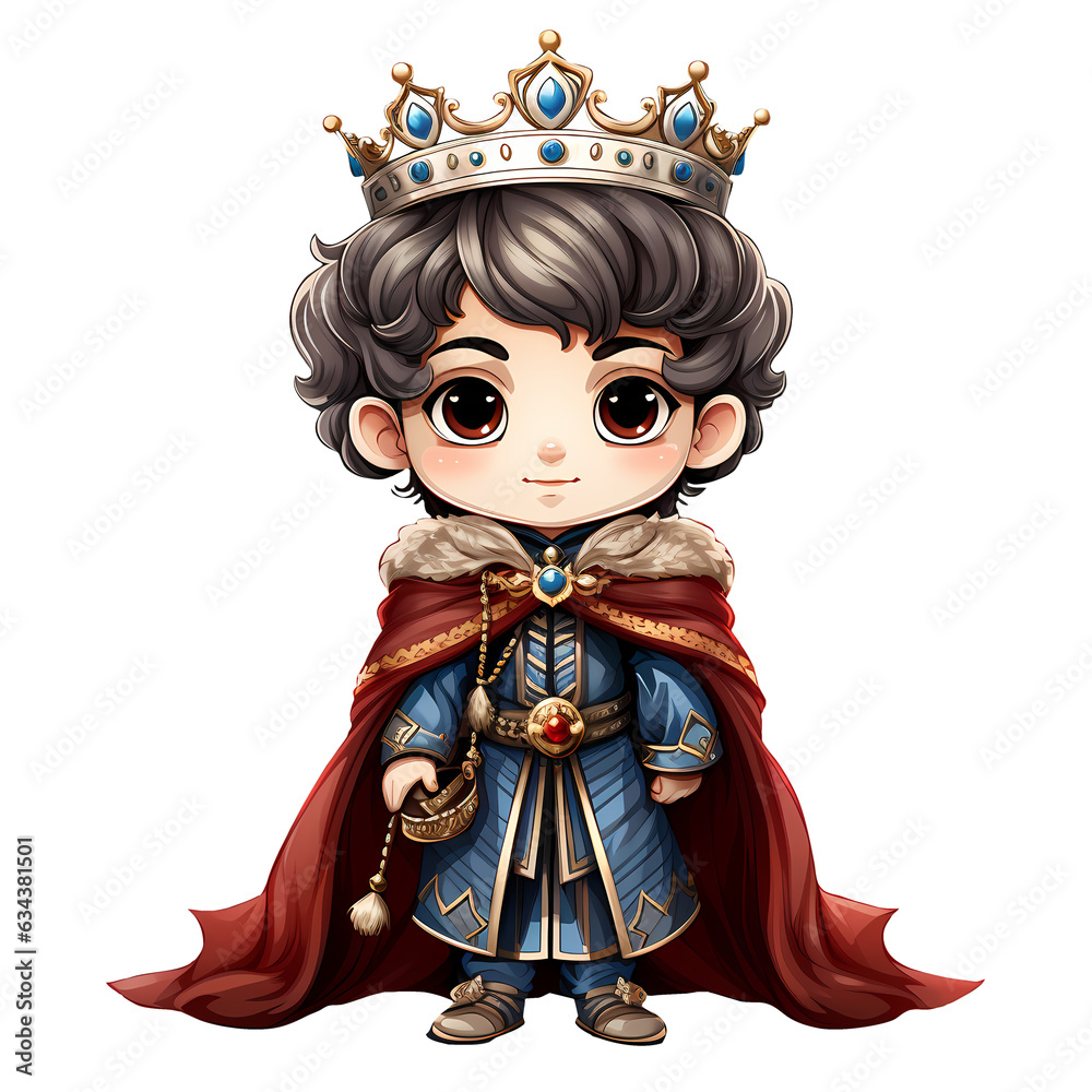 Cute Prince Clipart Illustration Stock Illustration | Adobe Stock
