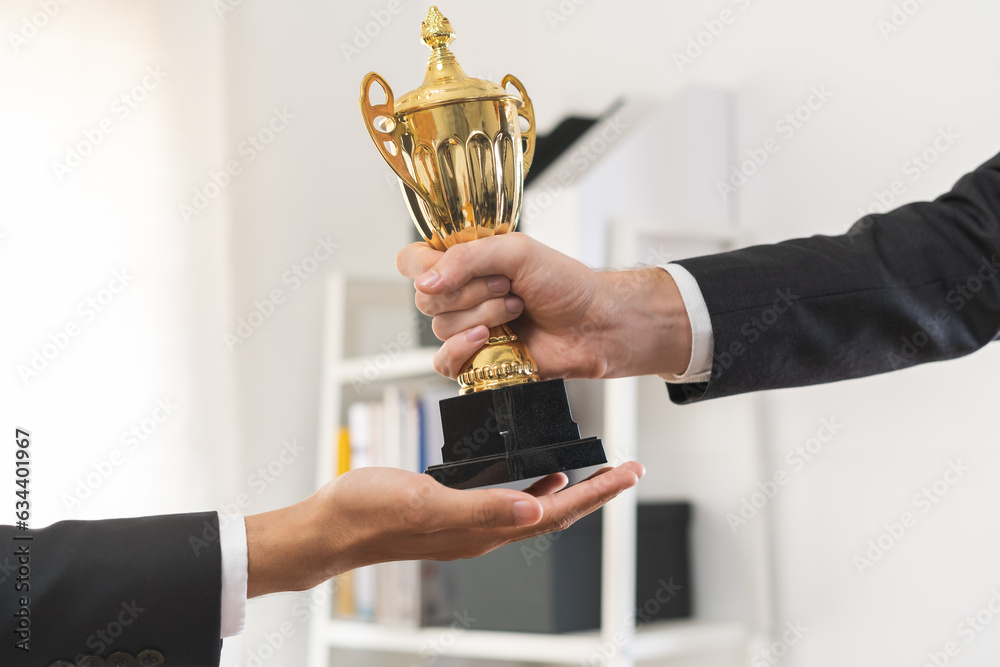 Good job of achievement, happy success asian young businessman, man ...