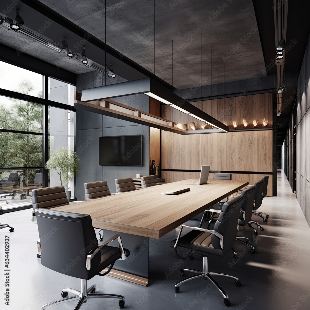 Beautiful interior comercial space modern corporate office working ...