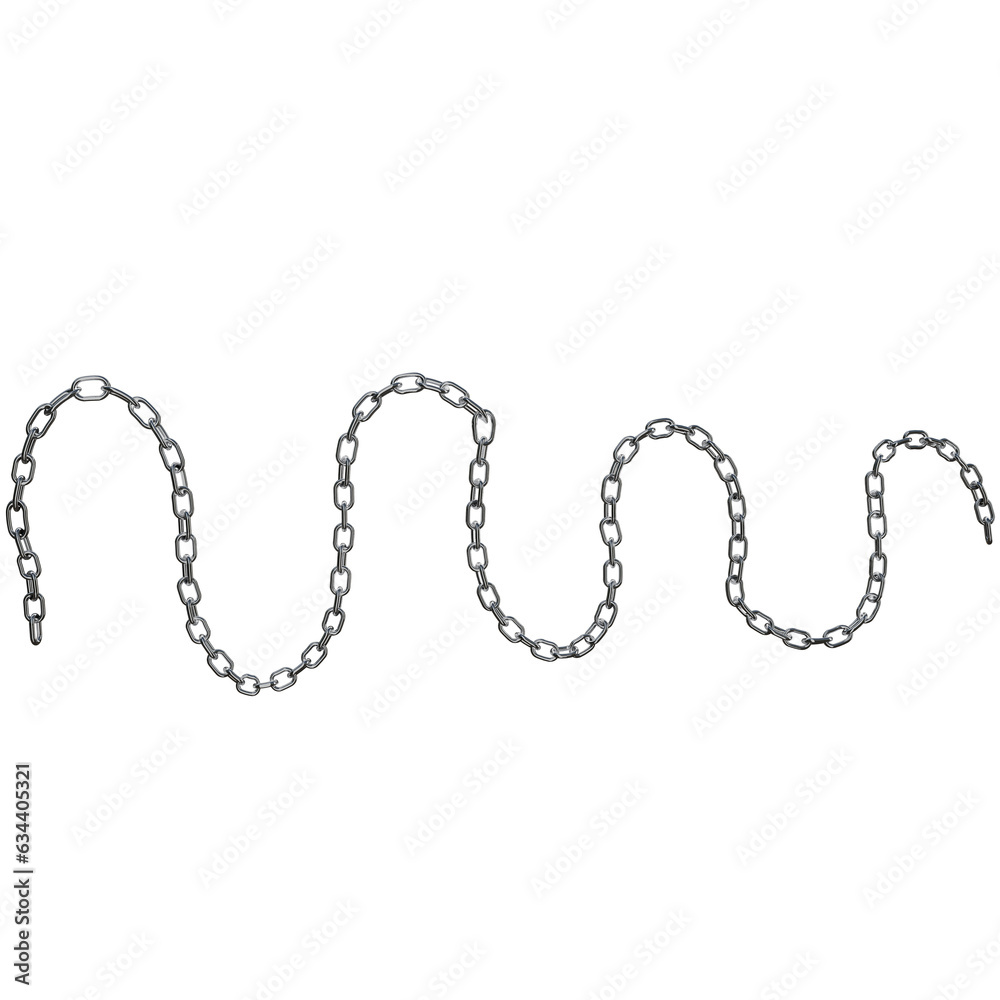 Realistic 3D Vector of a Sturdy Metal Chain with Stainless Rings ...