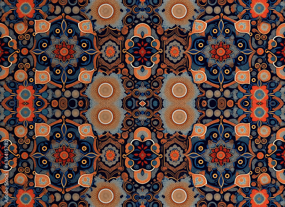 Wallpaper of flowers geometric shapes style stained glass pattern for ...