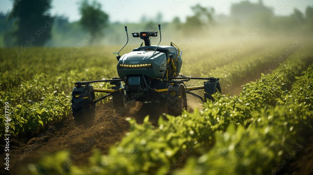 An autonomous tractor equipped with advanced agricultural robotics ...