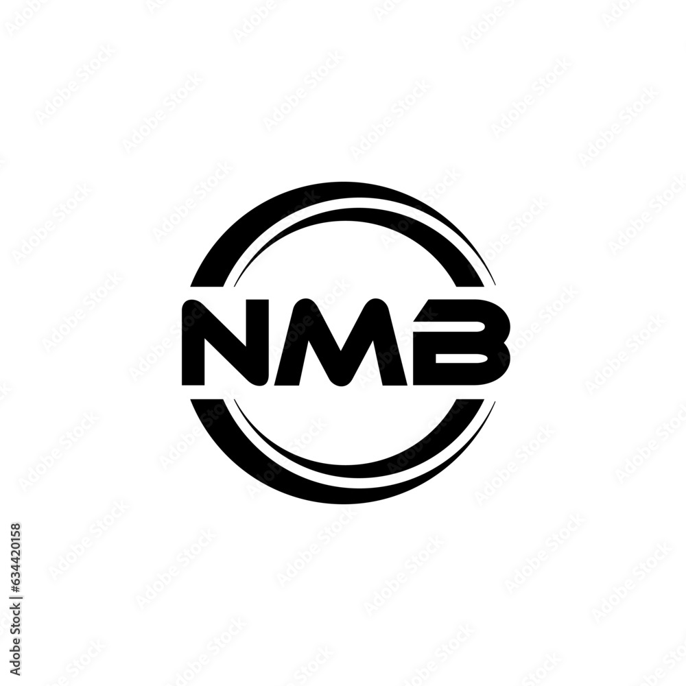 NMB letter logo design with white background in illustrator, vector ...