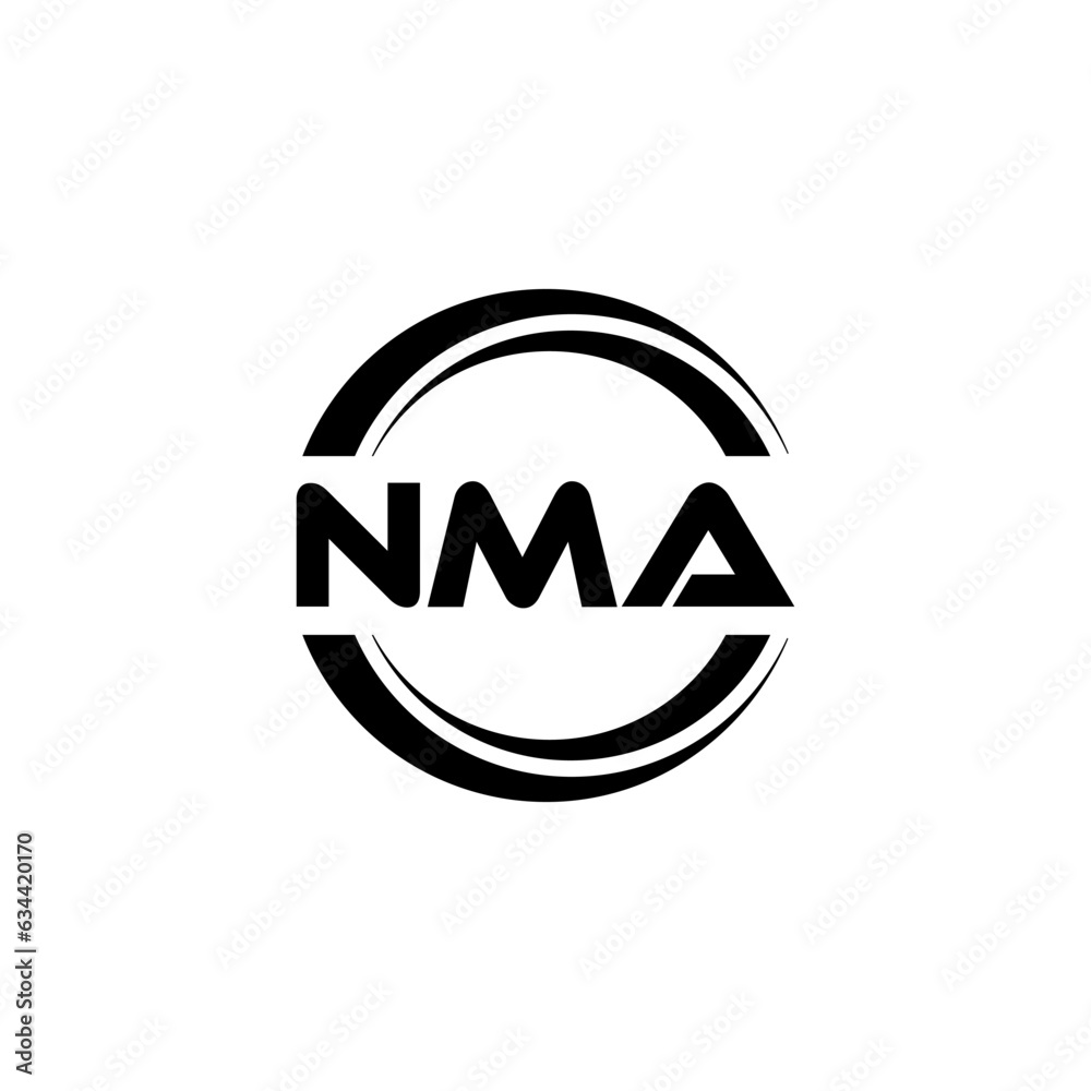 NMA letter logo design with white background in illustrator, vector ...