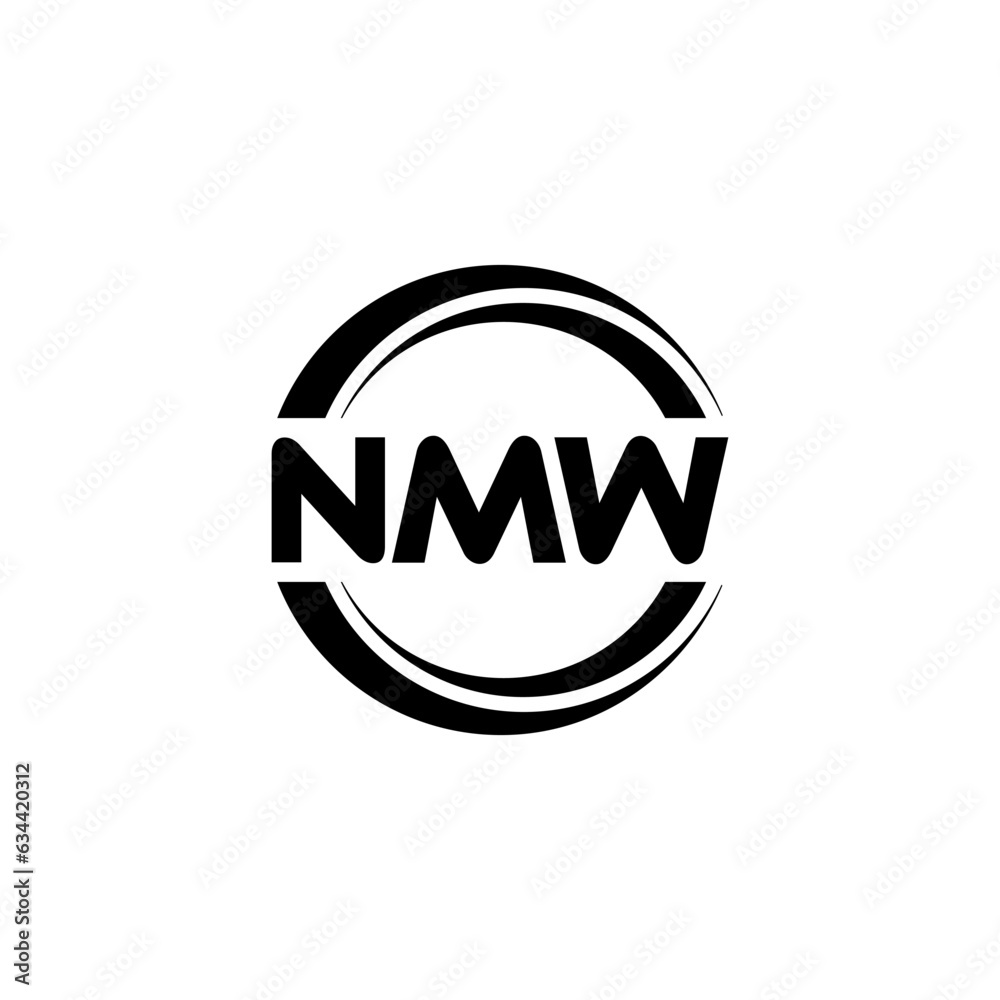 NMW letter logo design with white background in illustrator, vector ...