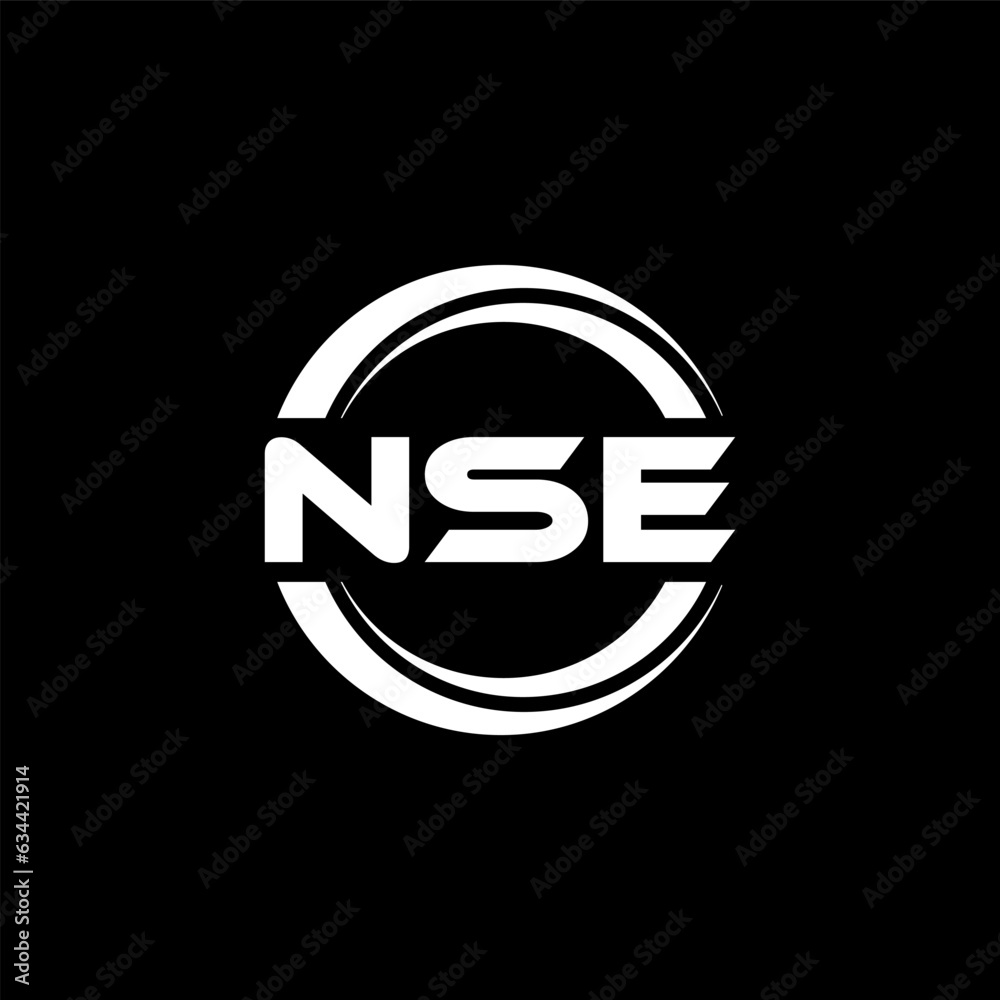 NSE letter logo design with black background in illustrator, vector ...