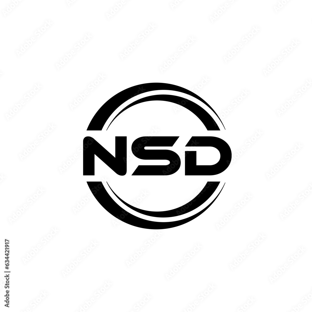 NSD letter logo design with white background in illustrator, vector ...
