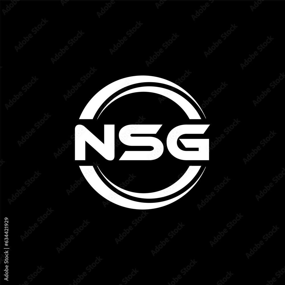 NSG letter logo design with black background in illustrator, vector ...
