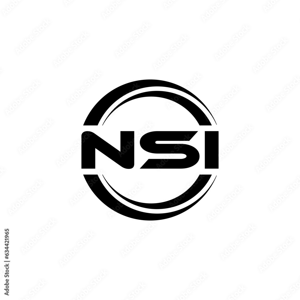 NSI letter logo design with white background in illustrator, vector ...