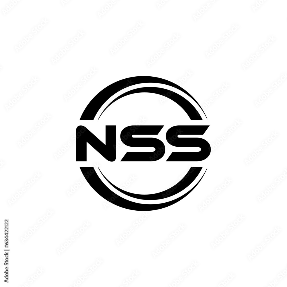 NSS letter logo design with white background in illustrator, vector ...