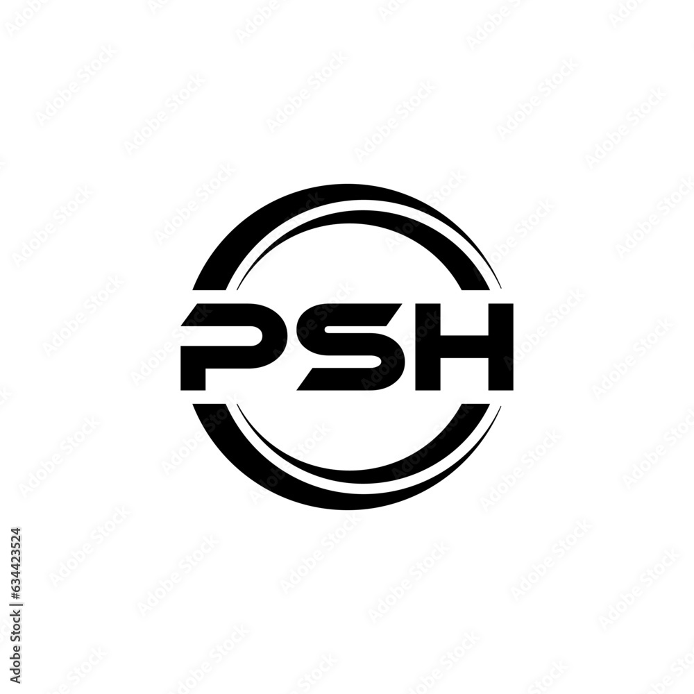 PSH letter logo design with white background in illustrator, vector ...