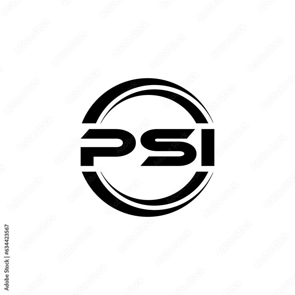 PSI letter logo design with white background in illustrator, vector ...
