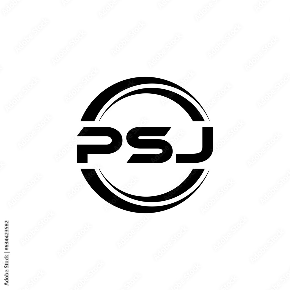 PSJ letter logo design with white background in illustrator, vector ...