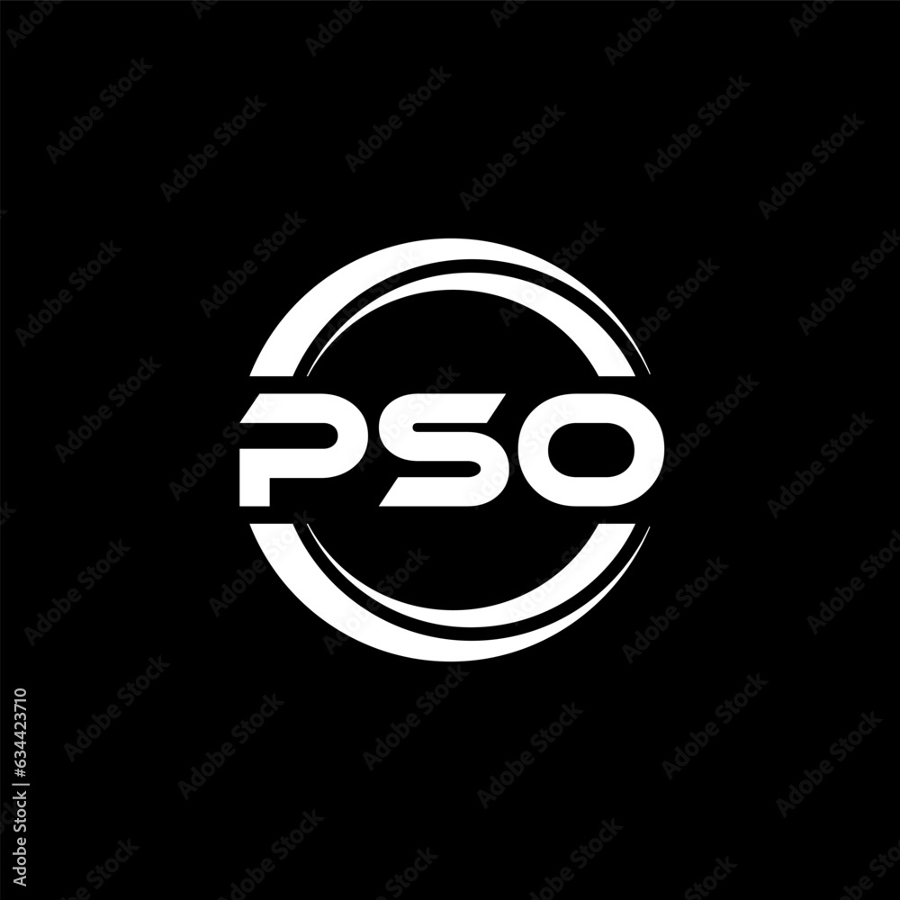 PSO letter logo design with black background in illustrator, vector ...