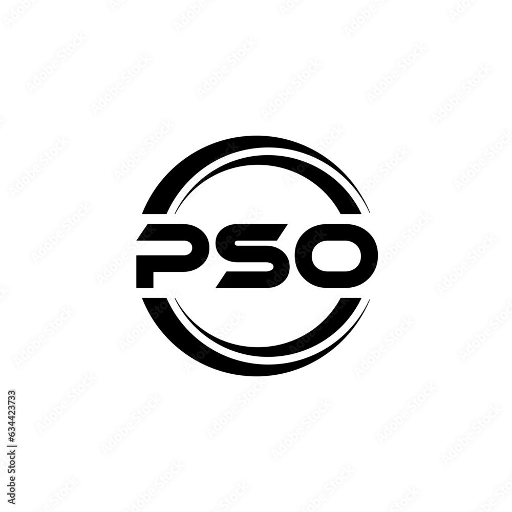 PSO letter logo design with white background in illustrator, vector ...