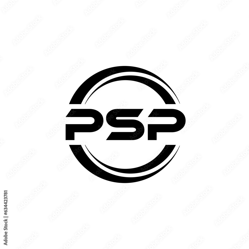 PSP letter logo design with white background in illustrator, vector ...