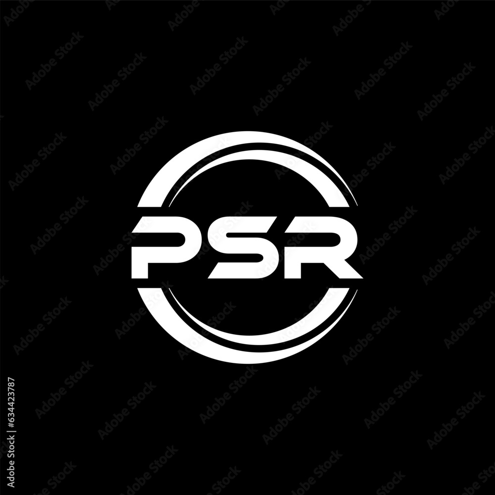 PSR letter logo design with black background in illustrator, vector ...