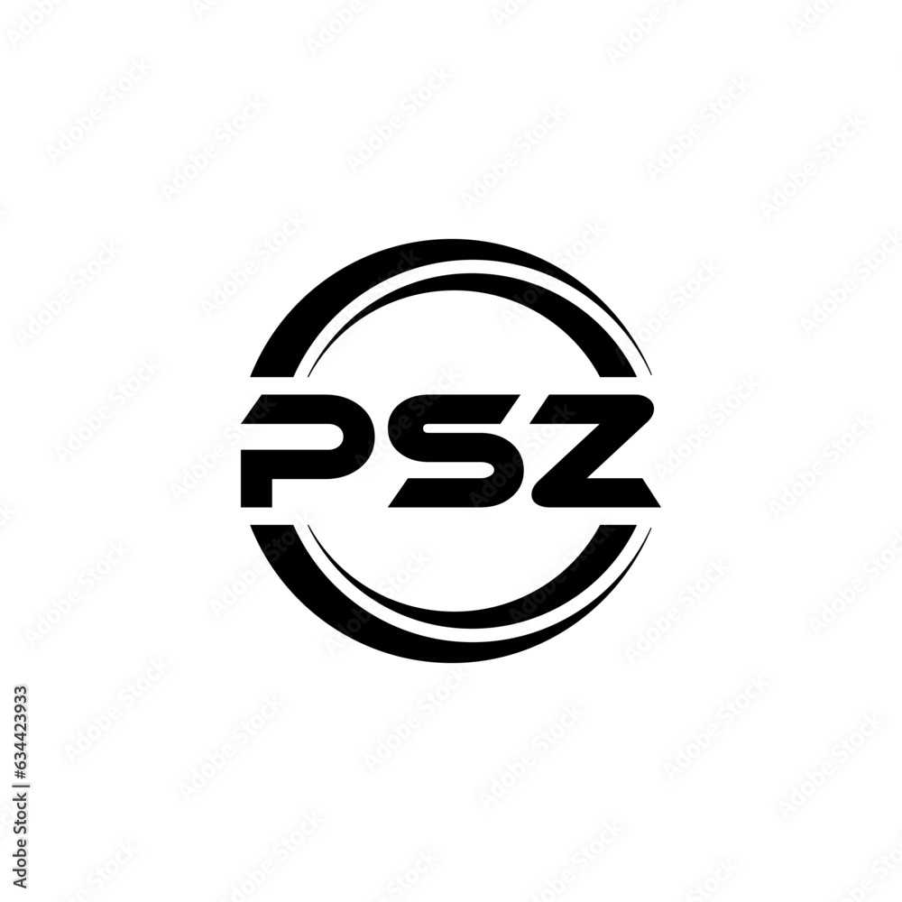 PSZ letter logo design with white background in illustrator, vector ...