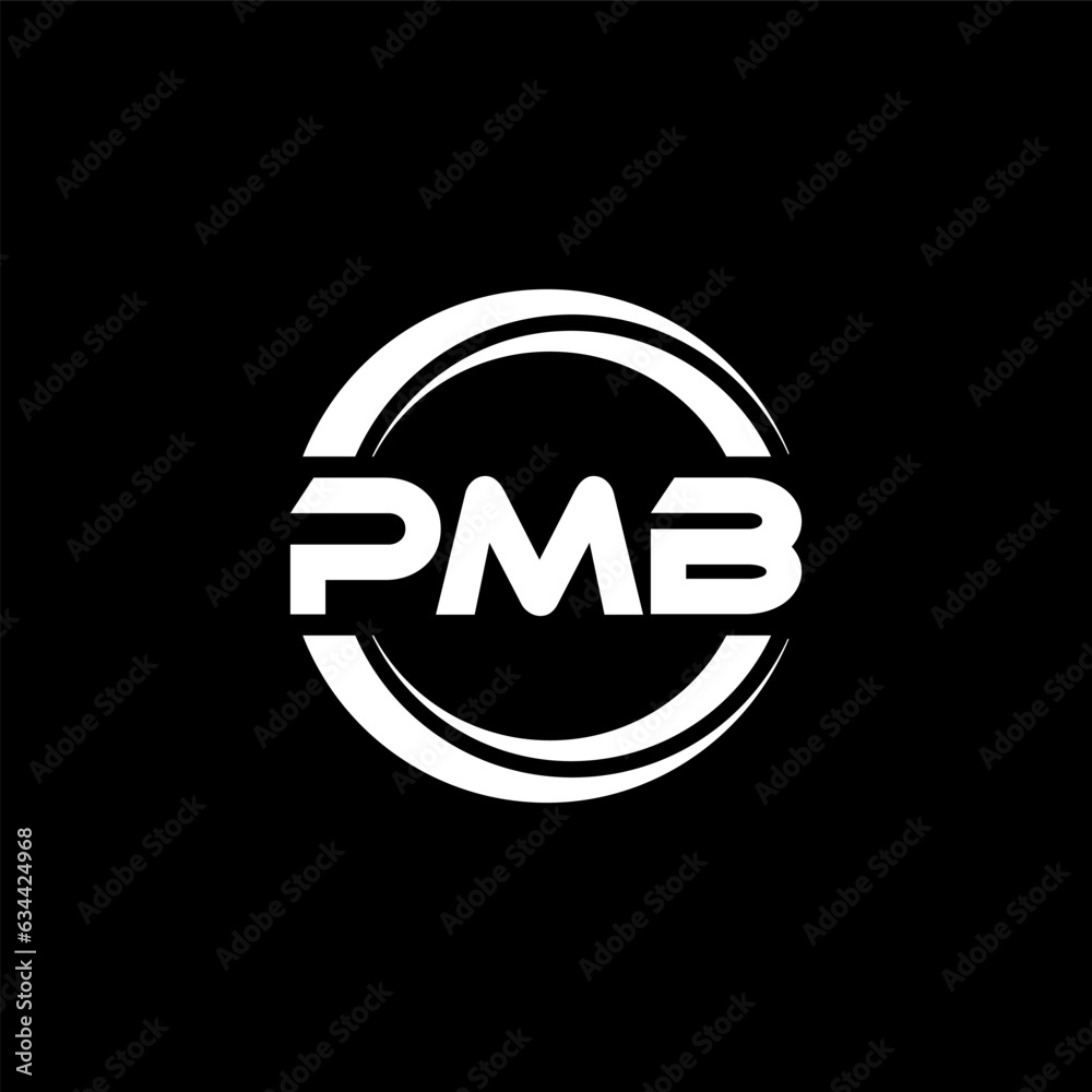PMB letter logo design with black background in illustrator, vector ...