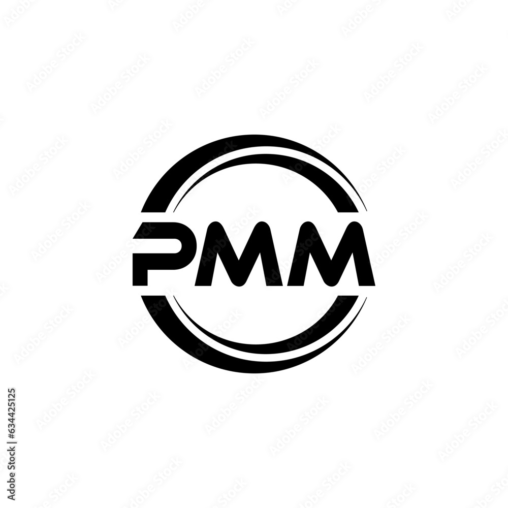 PMM letter logo design with white background in illustrator, vector ...