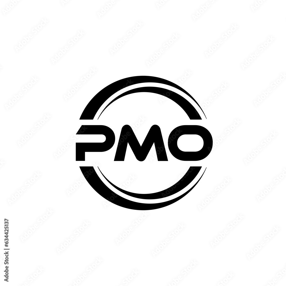 PMO letter logo design with white background in illustrator, vector ...
