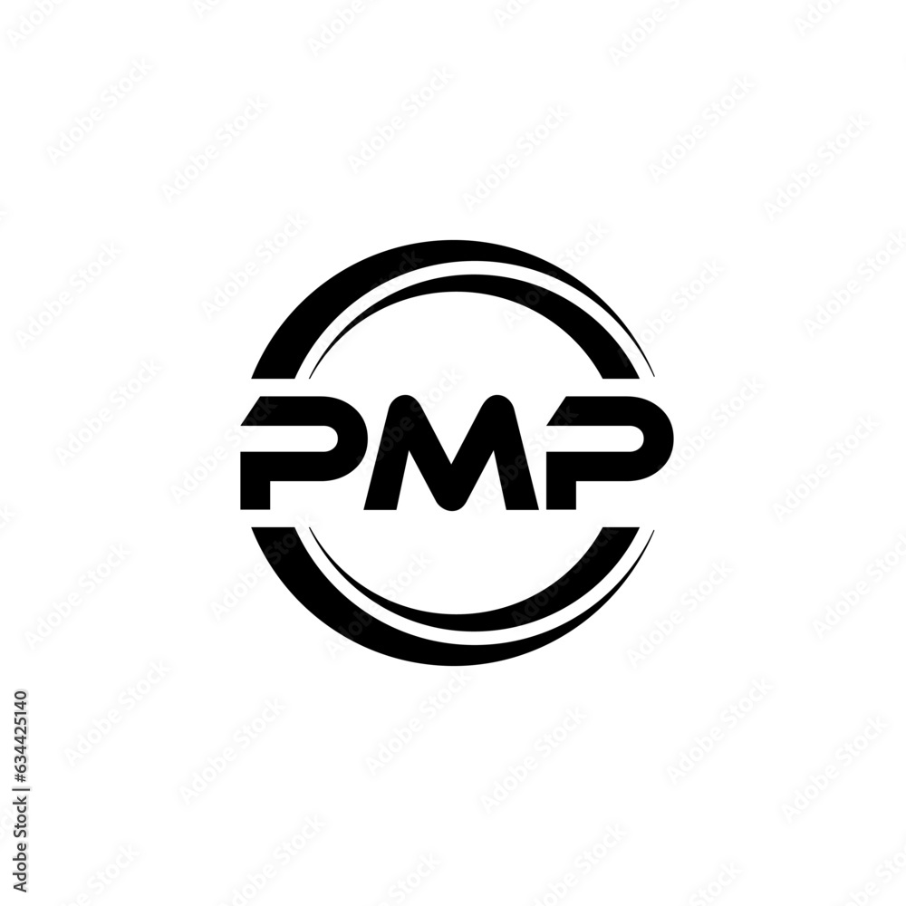 PMP letter logo design with white background in illustrator, vector ...