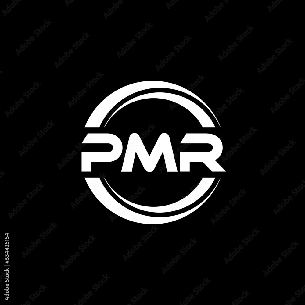 PMR letter logo design with black background in illustrator, vector ...