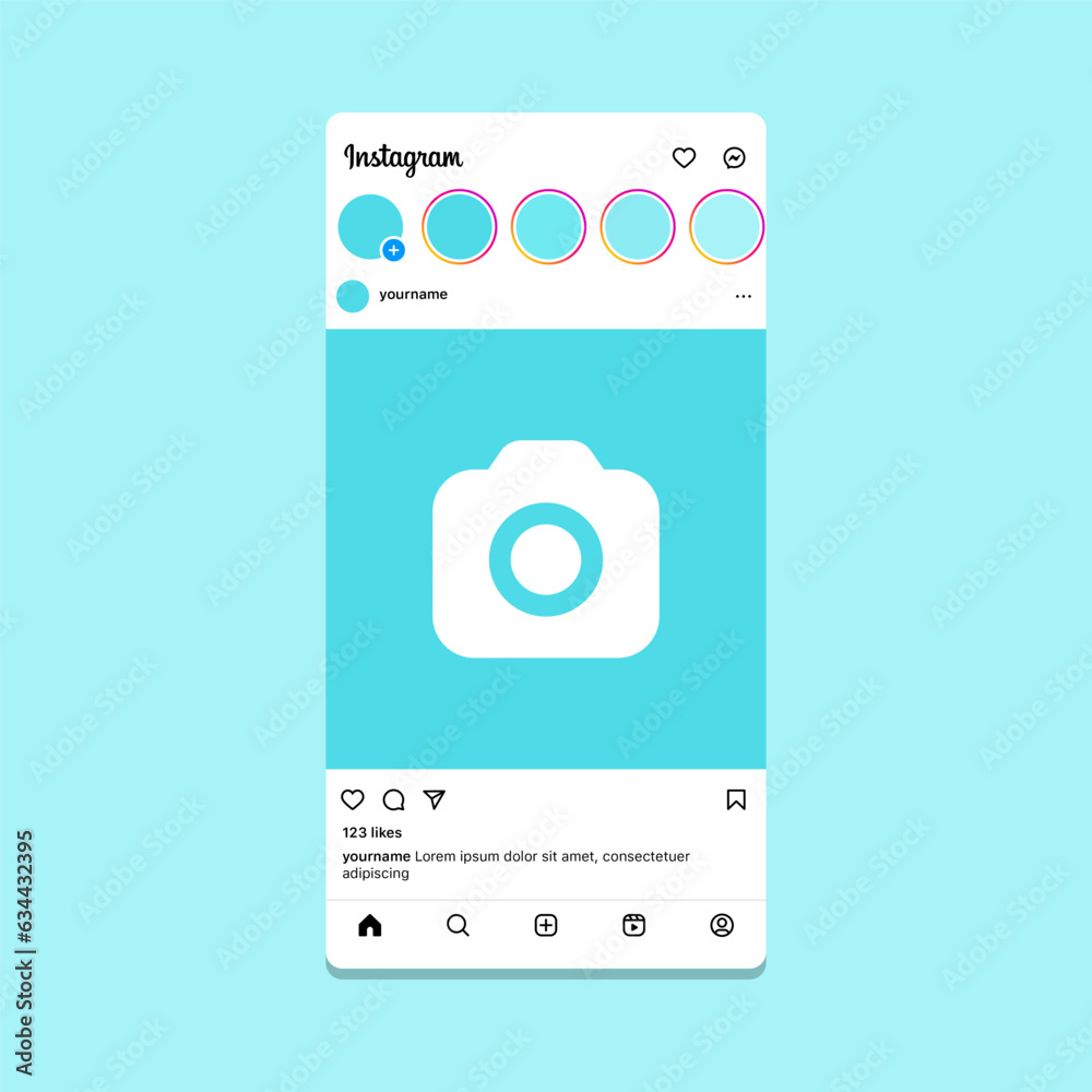 Vetor de instagram post frame mockup template. social media and social ...