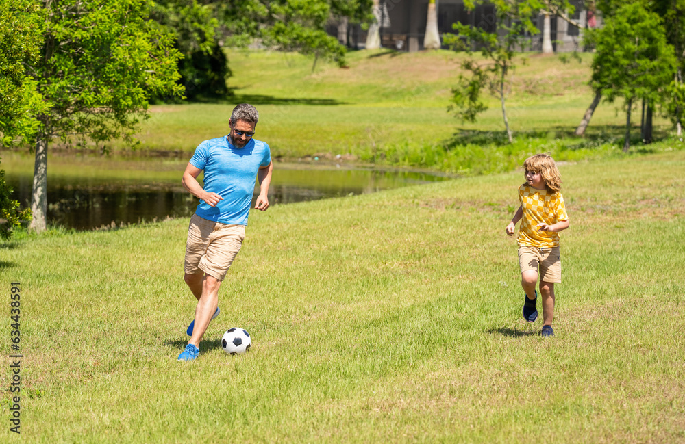Outdoor adventures between father and son. Active father son playing ...